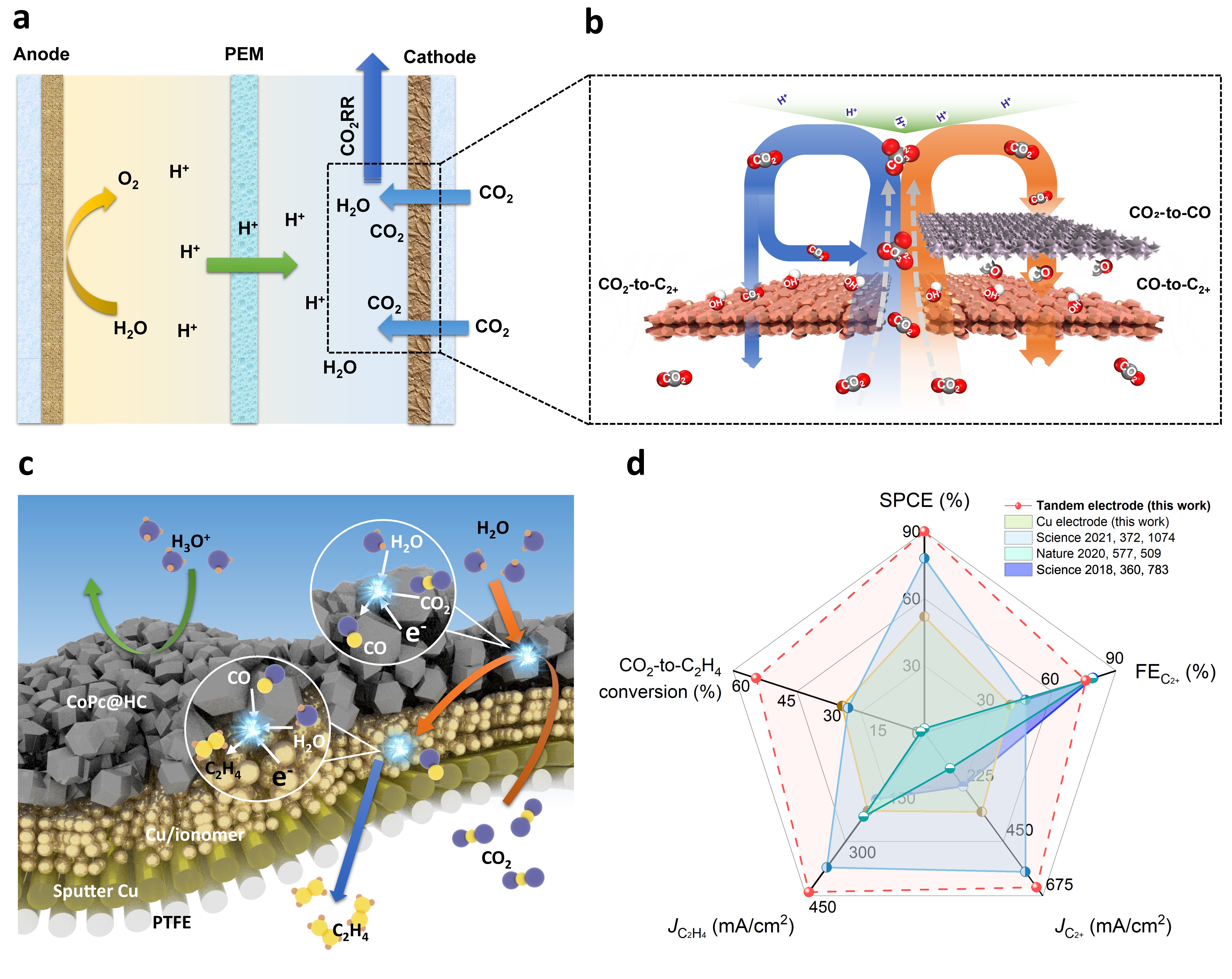 Tandem catalysis enables energy- and carbon-efficient CO2 ...